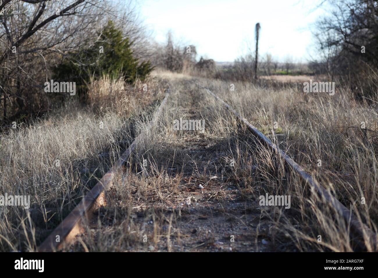 Disused Railroad tracks, Route 66, America Stock Photo - Alamy