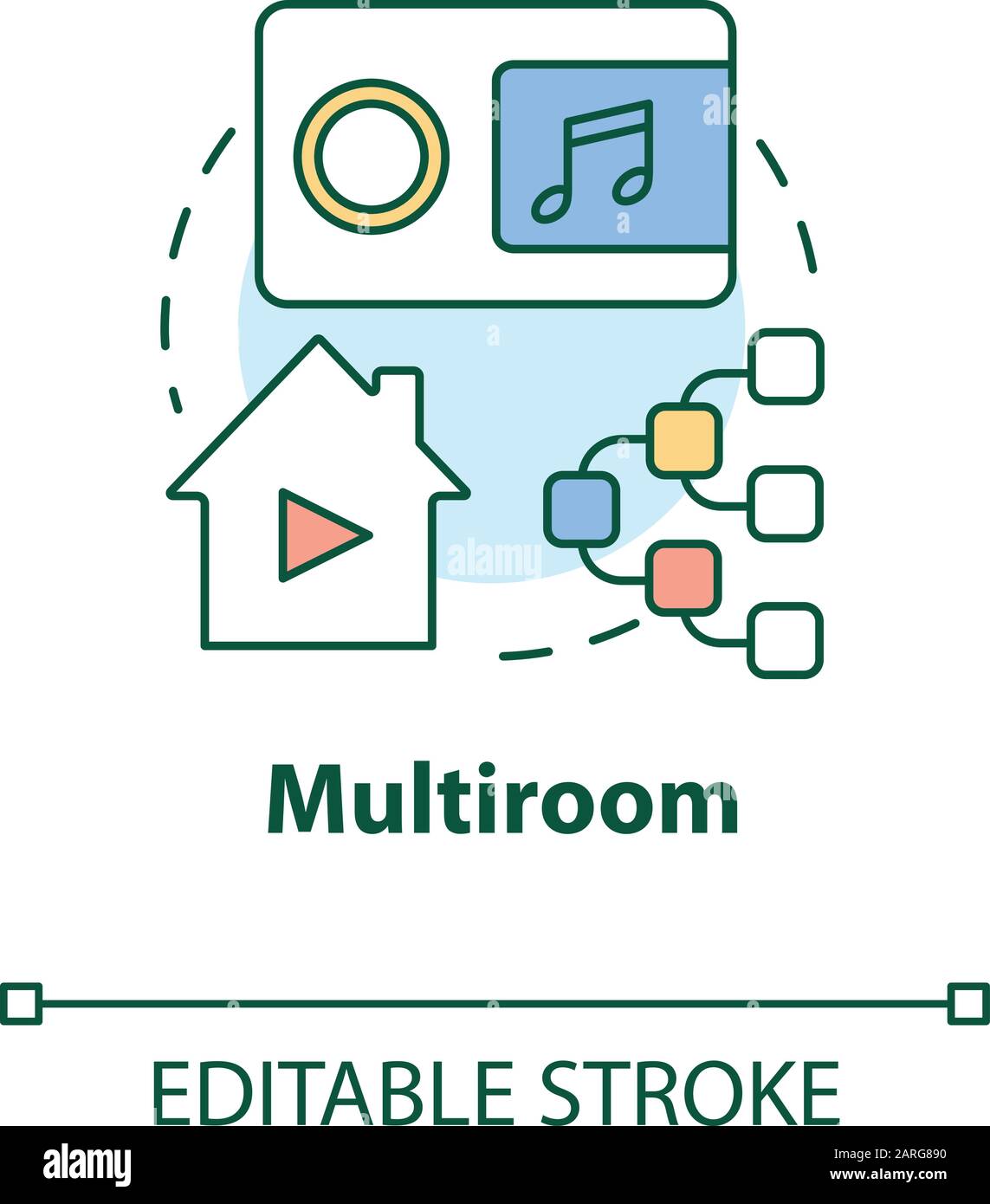 Multiroom concept icon. Smart house idea thin line illustration ...