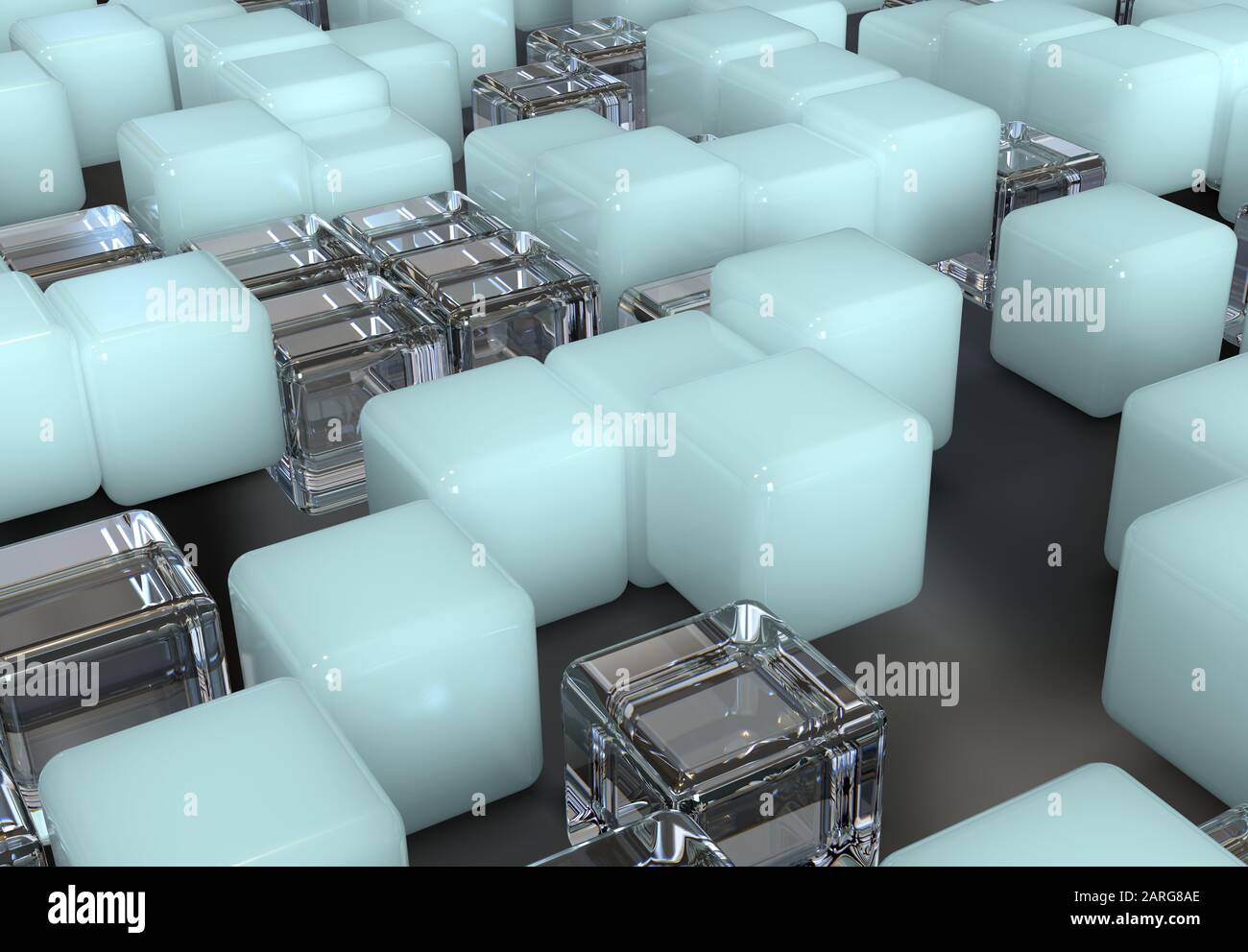 Clear and translucent glass cubes 3d rendering background Stock Photo ...