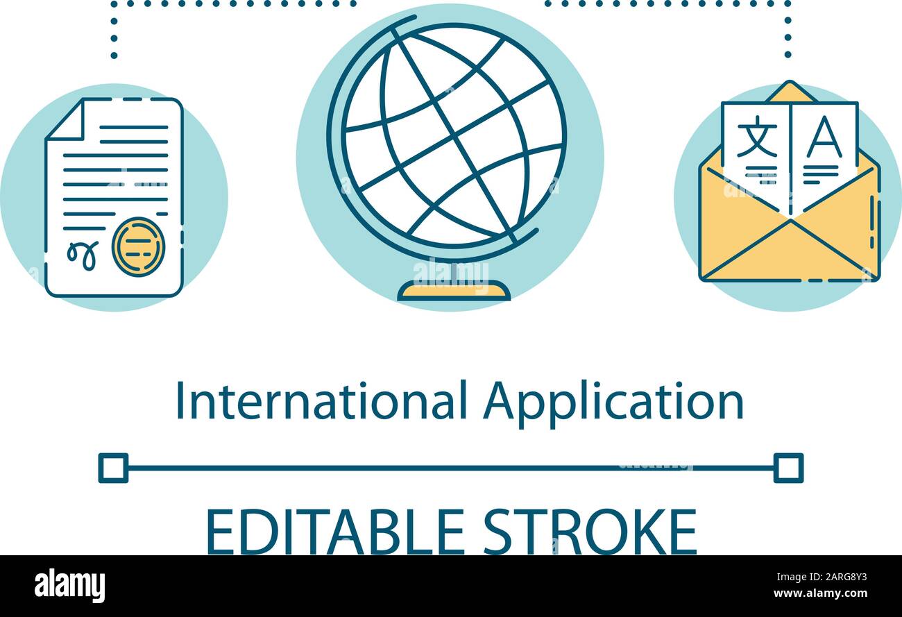 International application concept icon. Translation of documents ...