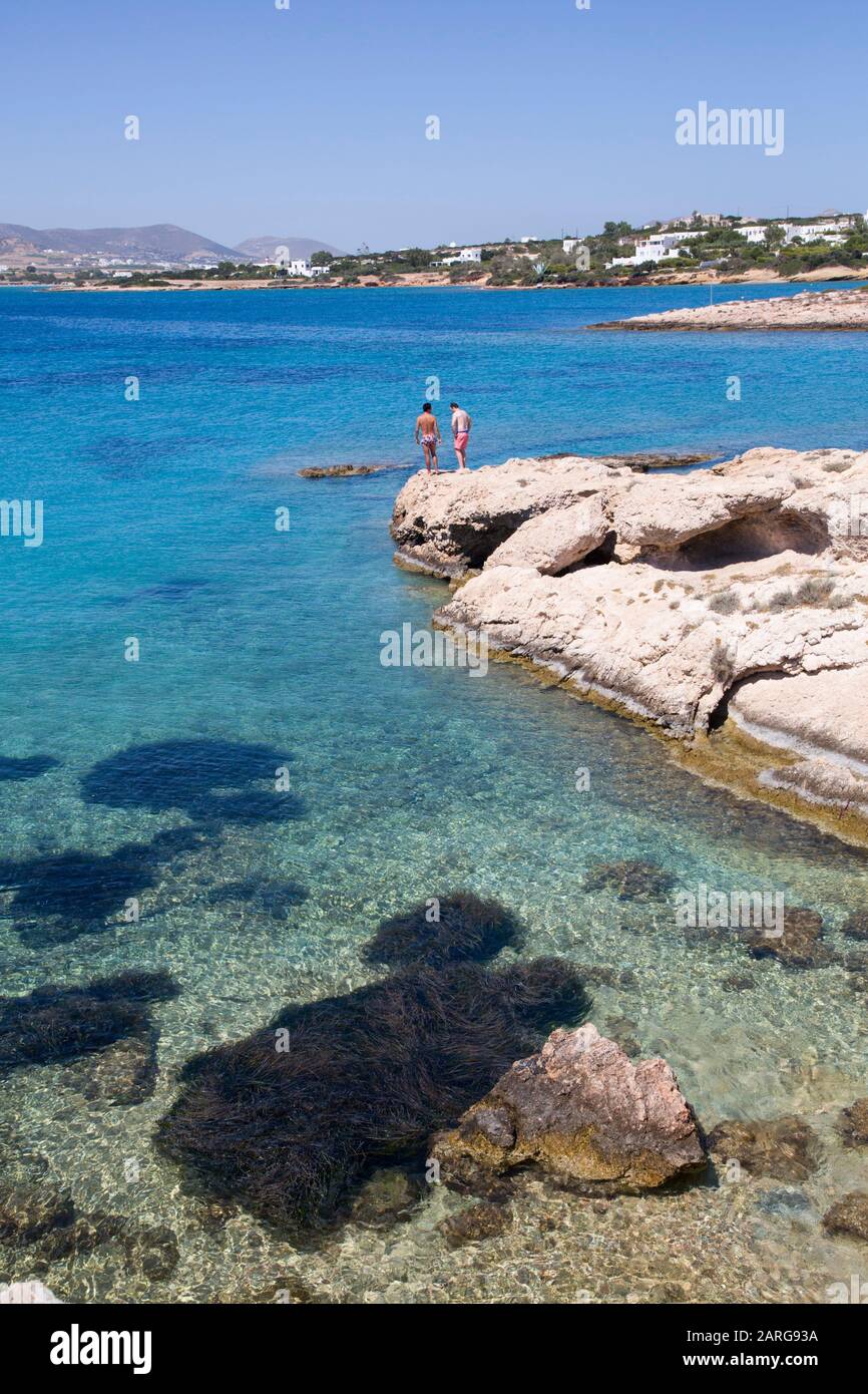 Santa Maria Beach Area, Paros Island, Cyclades Group, Greece Stock ...