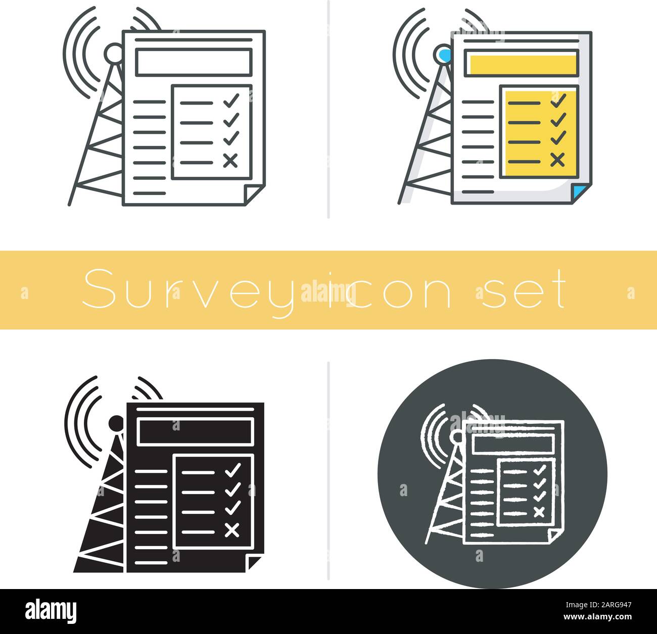 Service quality survey icon. Internet connection poll. Research ...