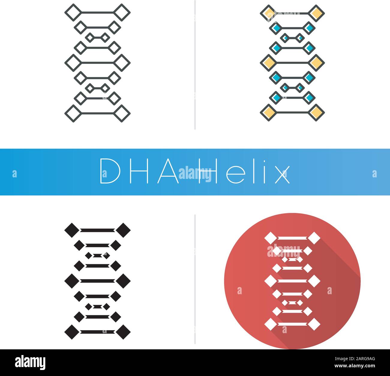 DNA chains icon. Deoxyribonucleic, nucleic acid helix. Spiraling ...