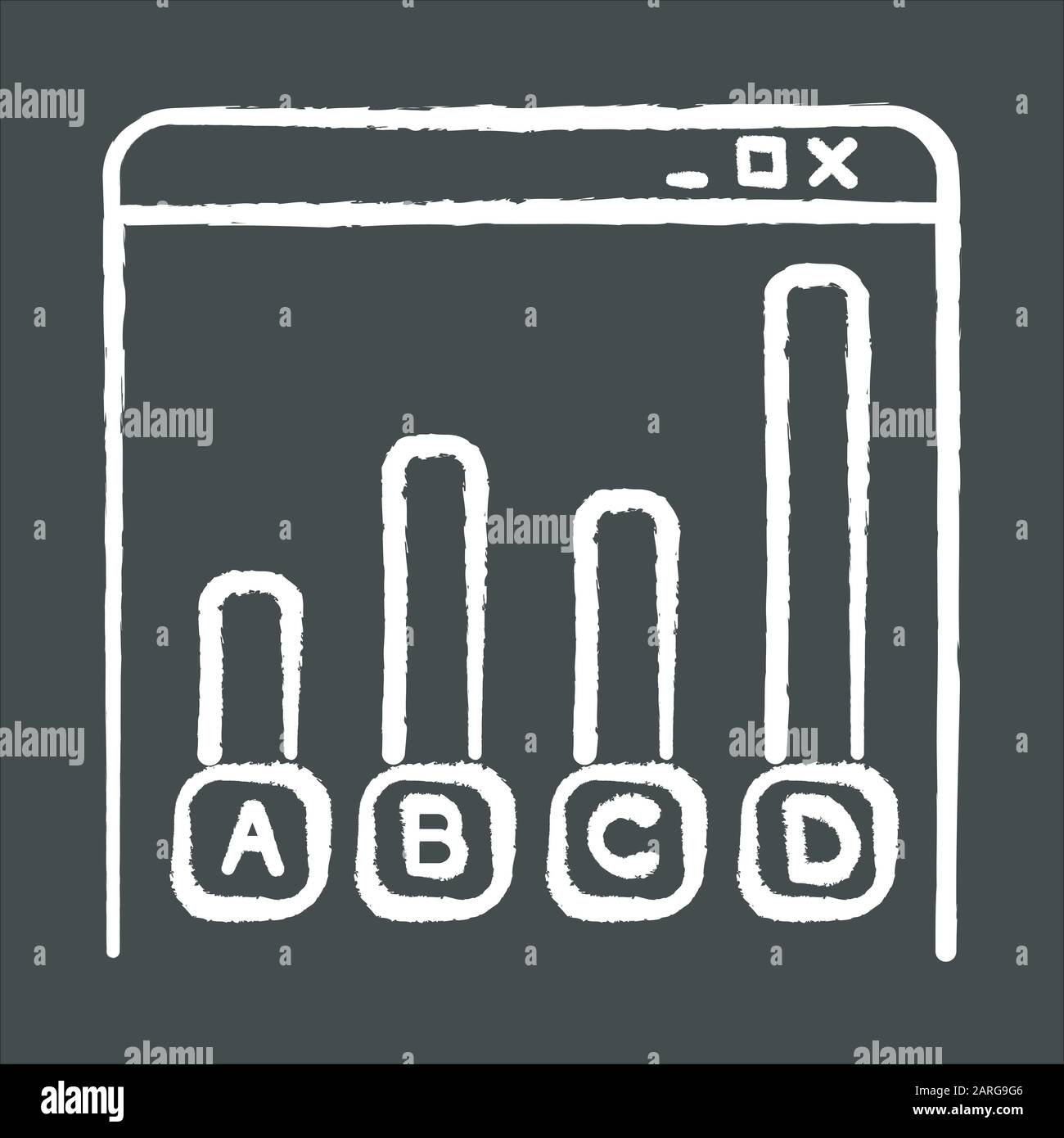 Online survey chalk icon. Statistics analysis. Web chart. Internet ...