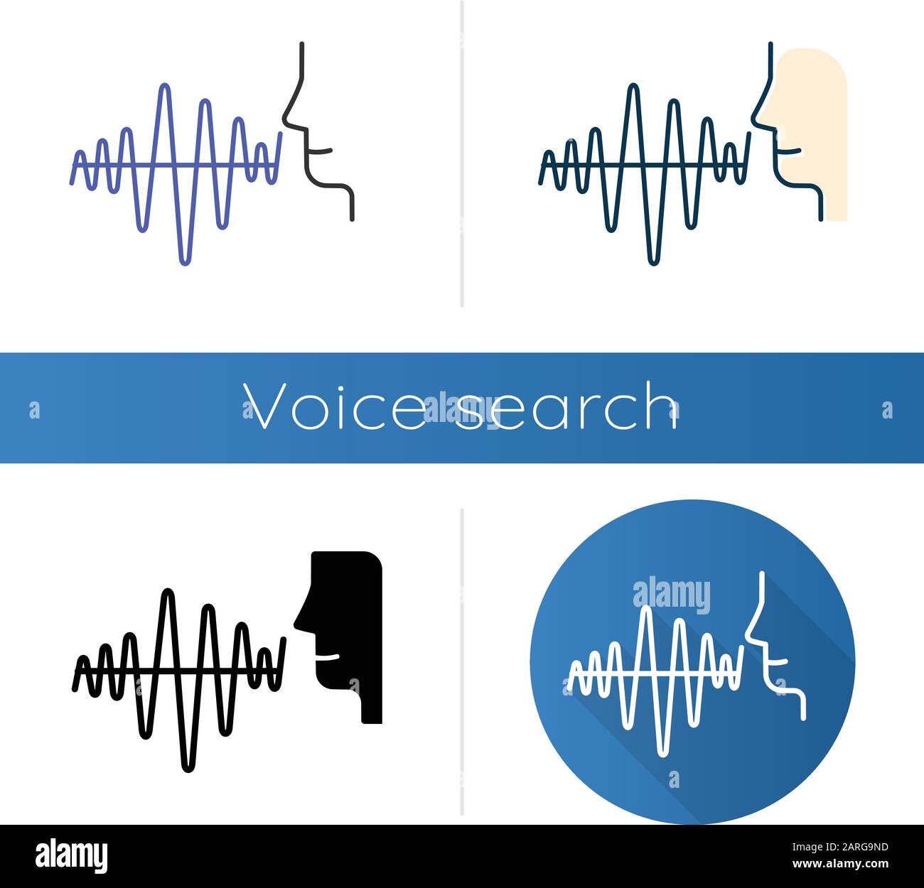 Curvy soundwave icons set. Standart voice frequency idea. Human speech ...