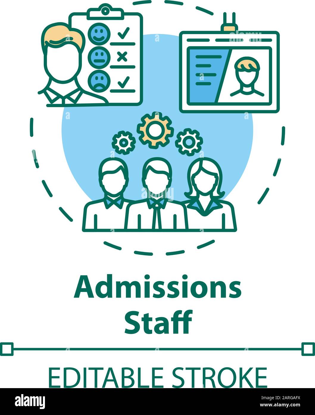 Admission staff concept icon. Employment service. HR management ...