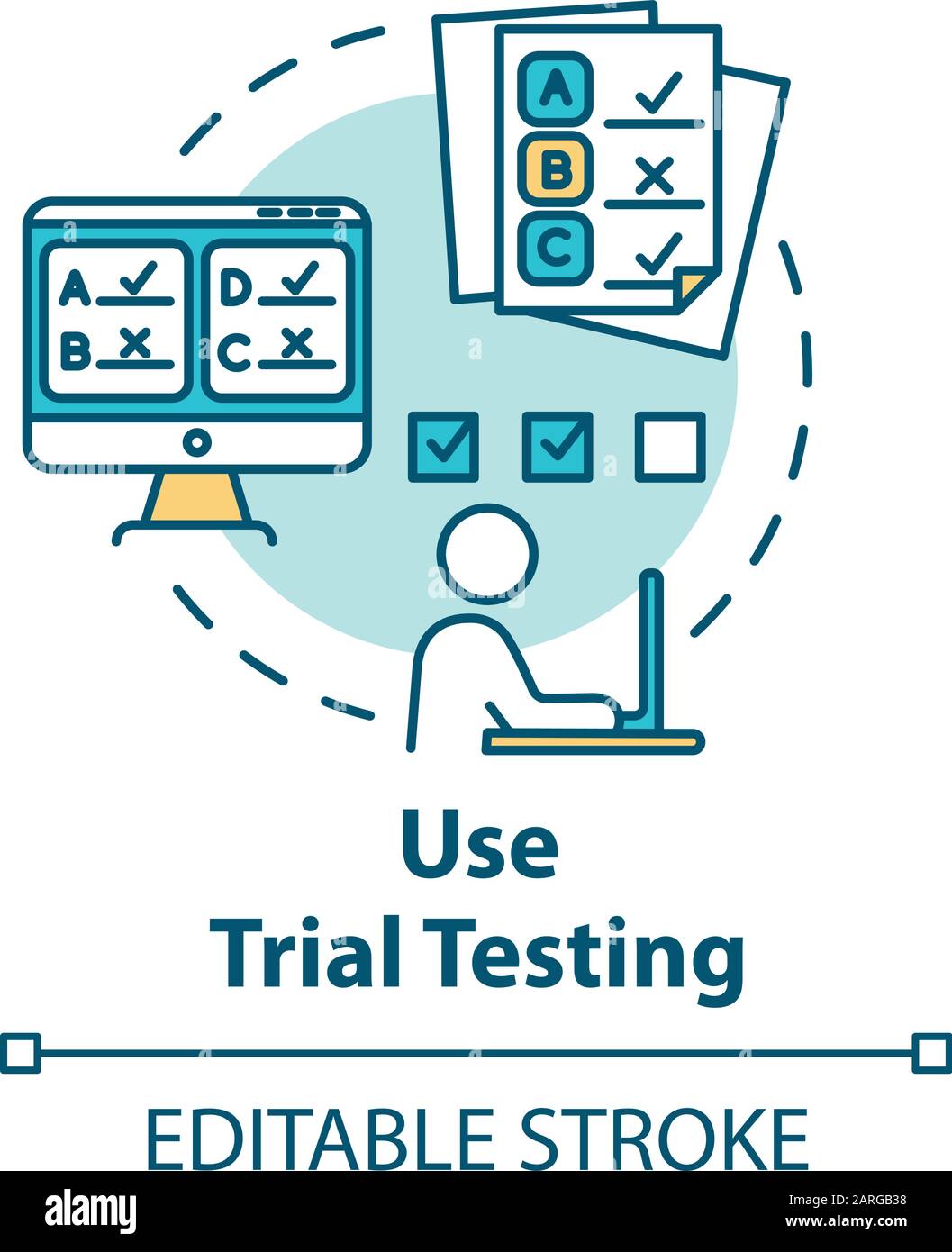Use trial testing concept icon. Passing online test. Check knowledge ...