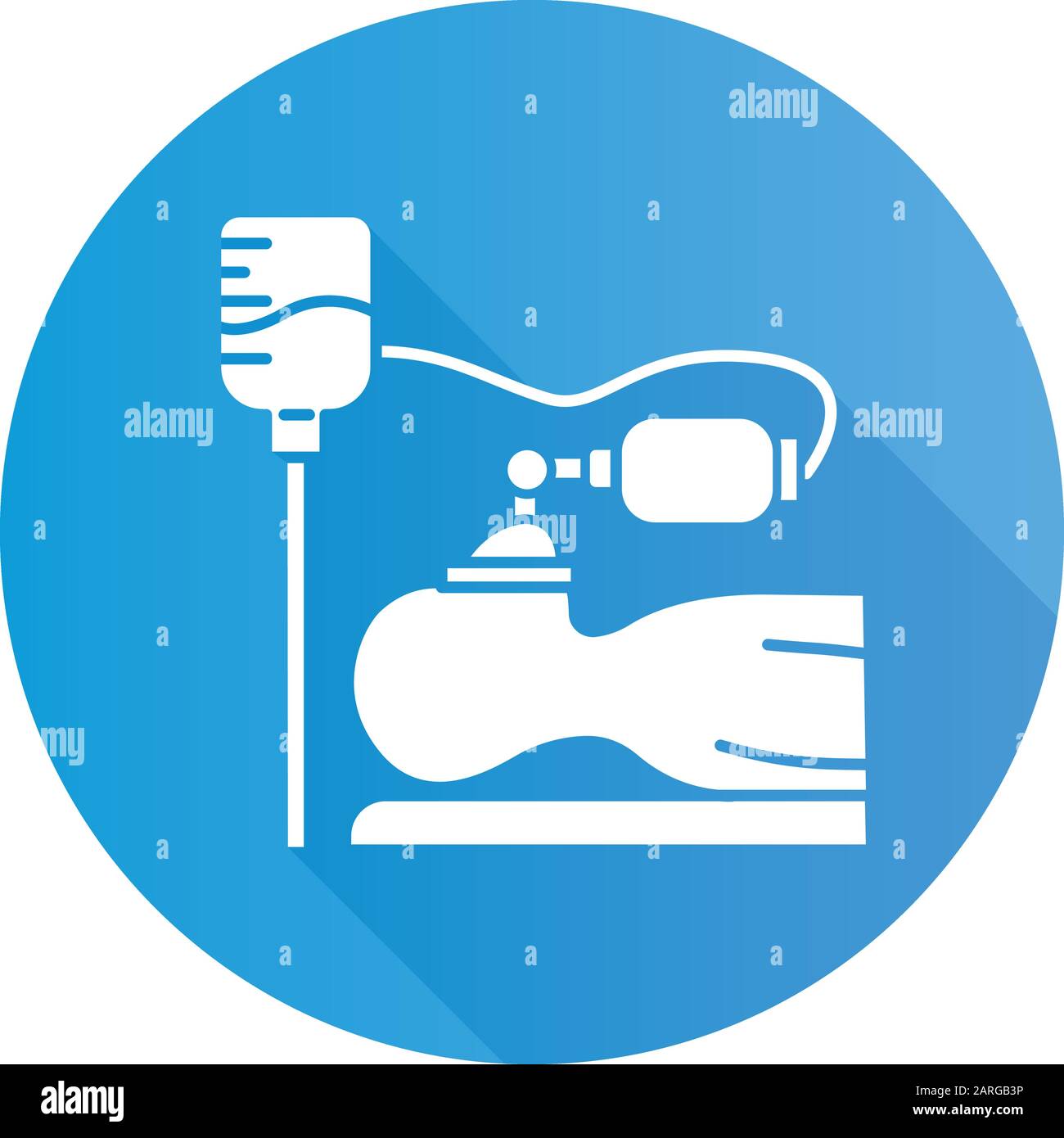 Anesthesia Blue Flat Design Long Shadow Glyph Icon Medical Procedure