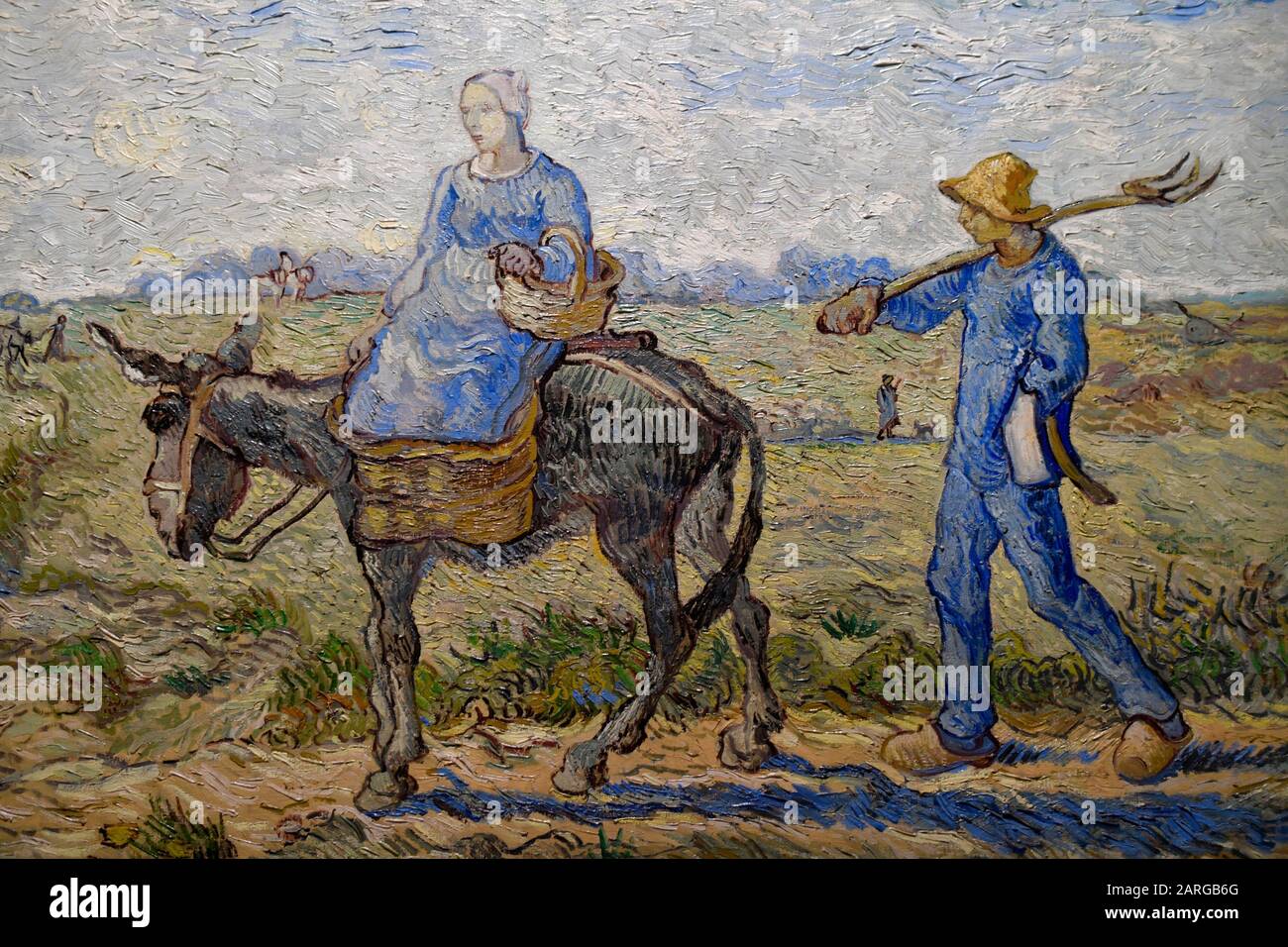 Going out to work (after Millet), 1890, oil on canvas,painting by ...