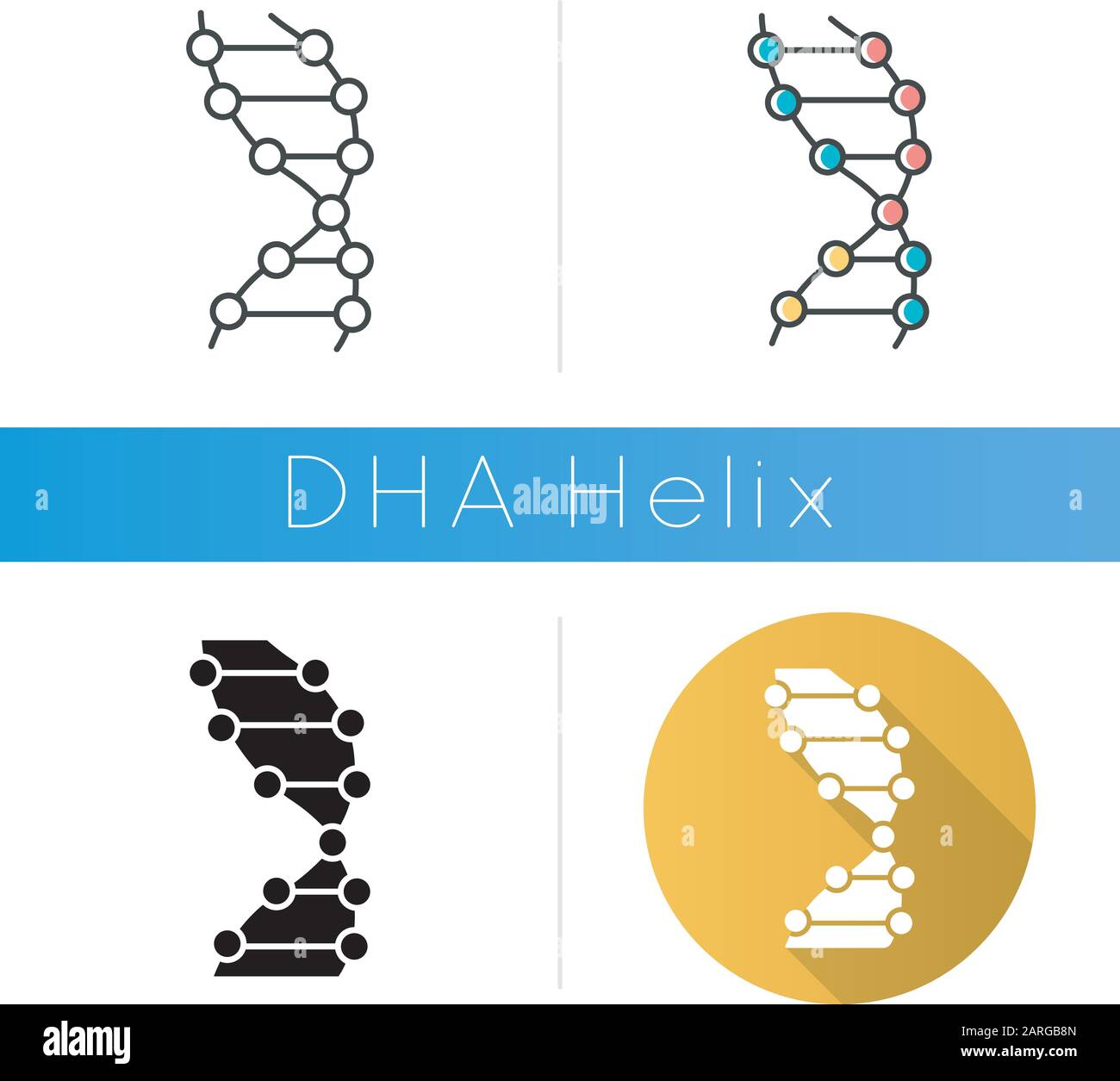 DNA helix icon. Z-DNA. Connected dots, lines. Deoxyribonucleic, nucleic ...