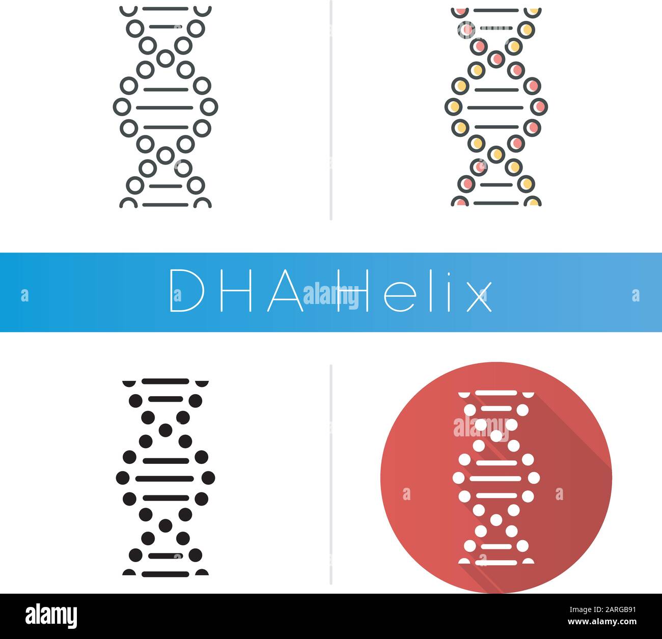 DNA spiral icon. Connected dots, lines. Deoxyribonucleic, nucleic acid ...
