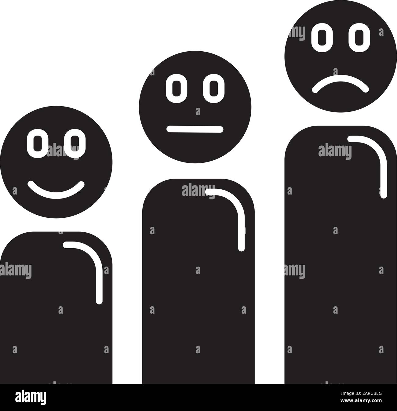 Satisfaction level glyph icon. Customer experience. Negative, positive ...