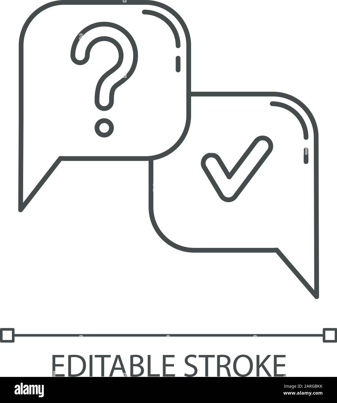 Question and answer linear icon. FAQ sign. Ask and answer. Chat ...