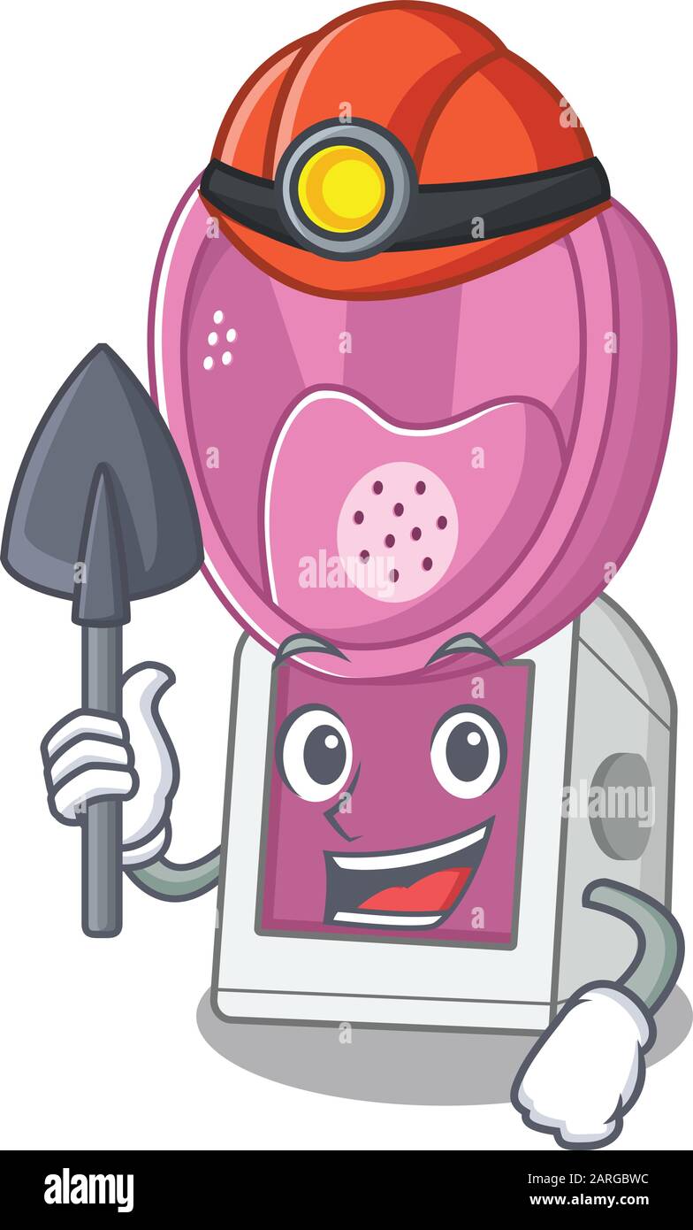 Cool clever Miner steam inhaler cartoon character design Stock Vector ...