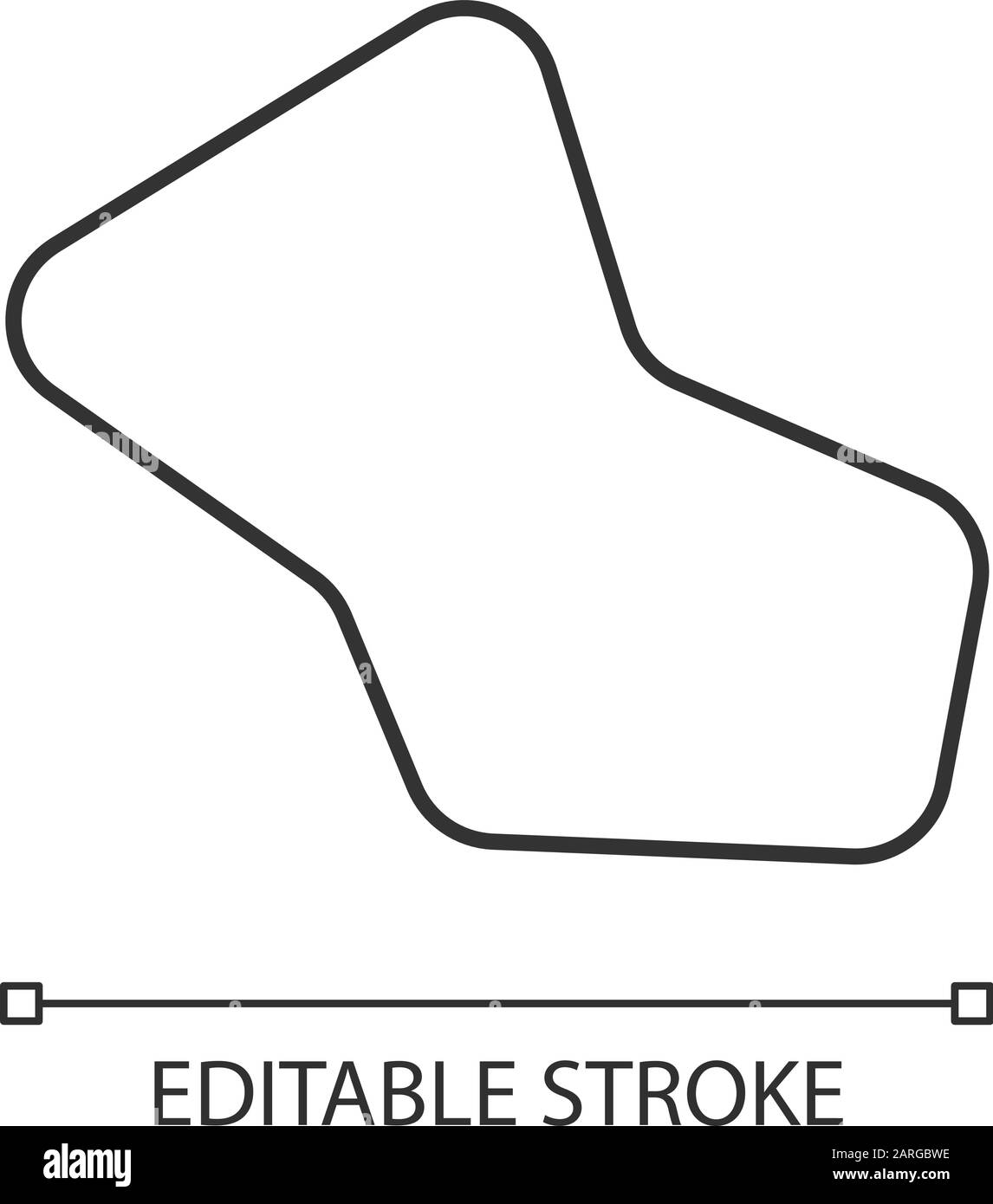 Geometric figure linear icon. Fluid abstract shape. Rounded polygon ...