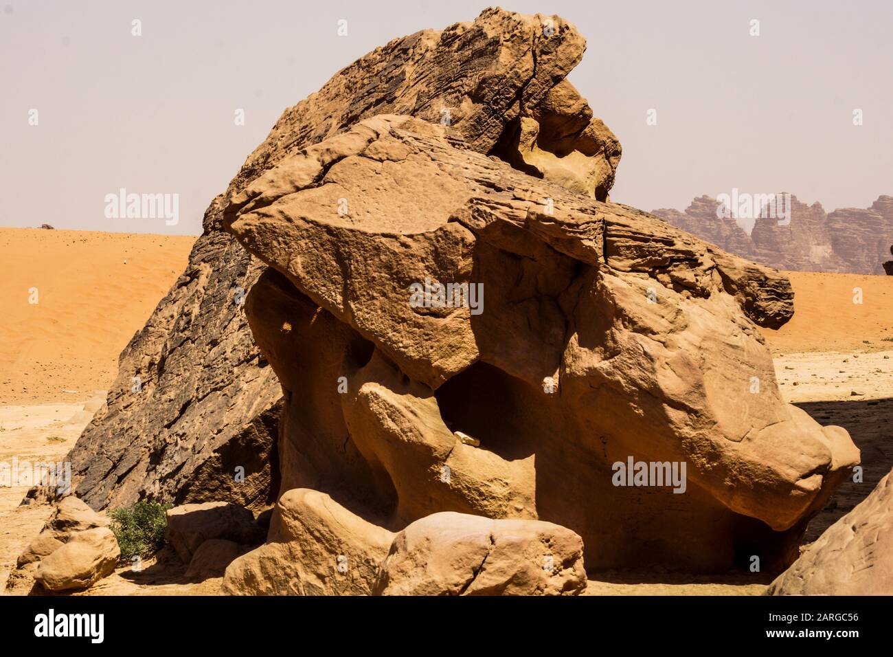 Detail of rock formations. Desert landscape of Wadi Rum. Jordan, Middle ...