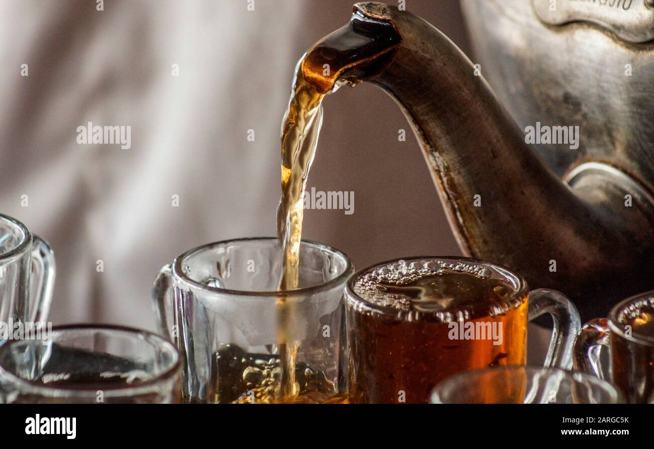 Tea being served at Bedouin camp. Wadi Rum, Jordan, Middle East Stock ...