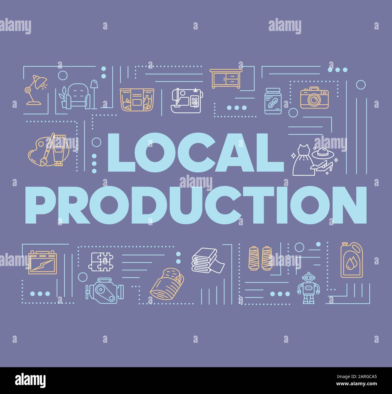 Local production word concepts banner. Domestically manufactured ...