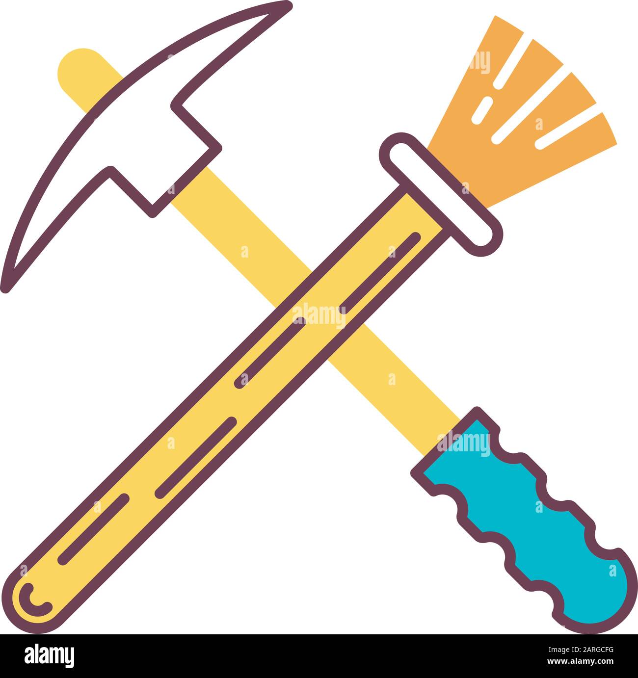 Archeologist tools equipment color icon. Restoration. Renovation ...