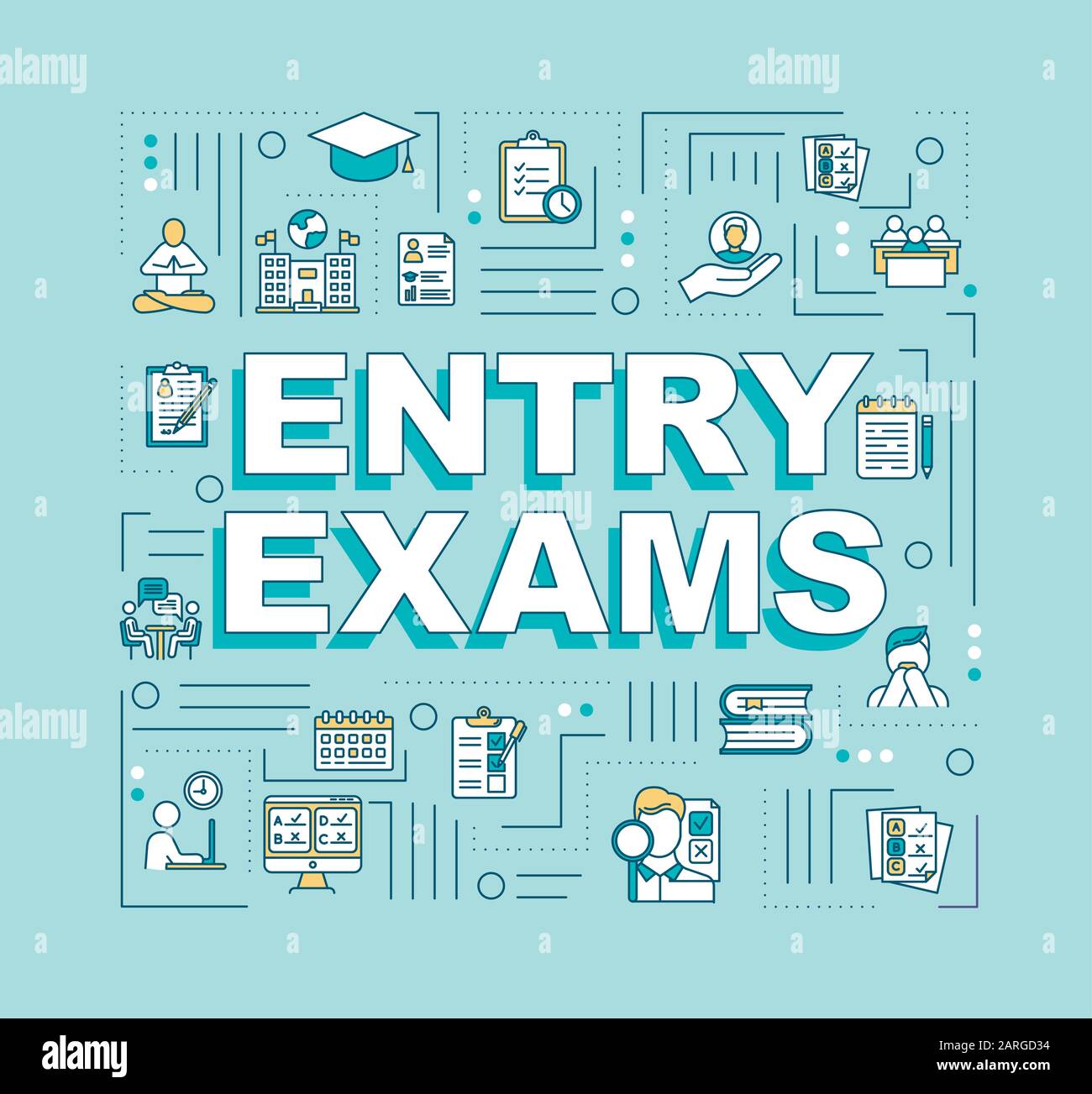 Entry exam word concepts banner. Academic education. College acceptance ...