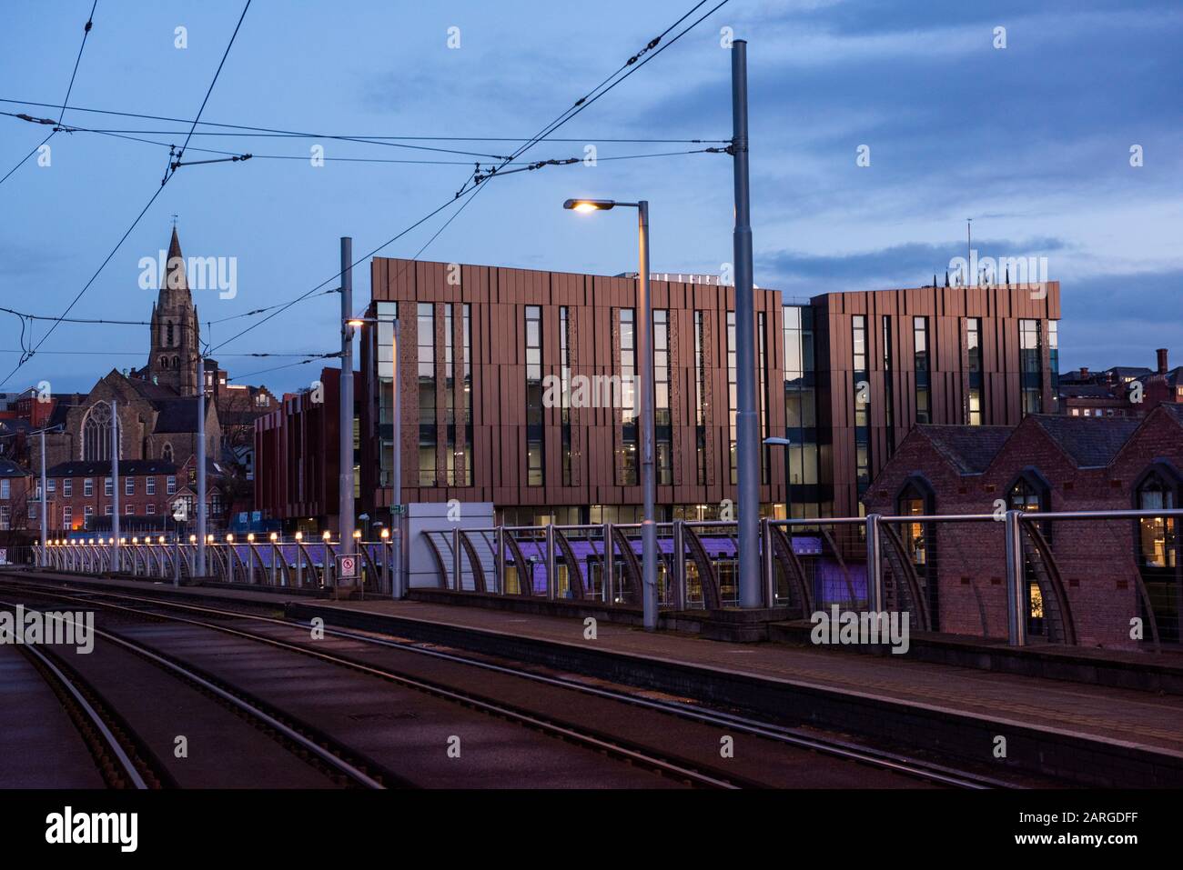 Sunrise over the new Nottingham College City Hub on the South Side of ...