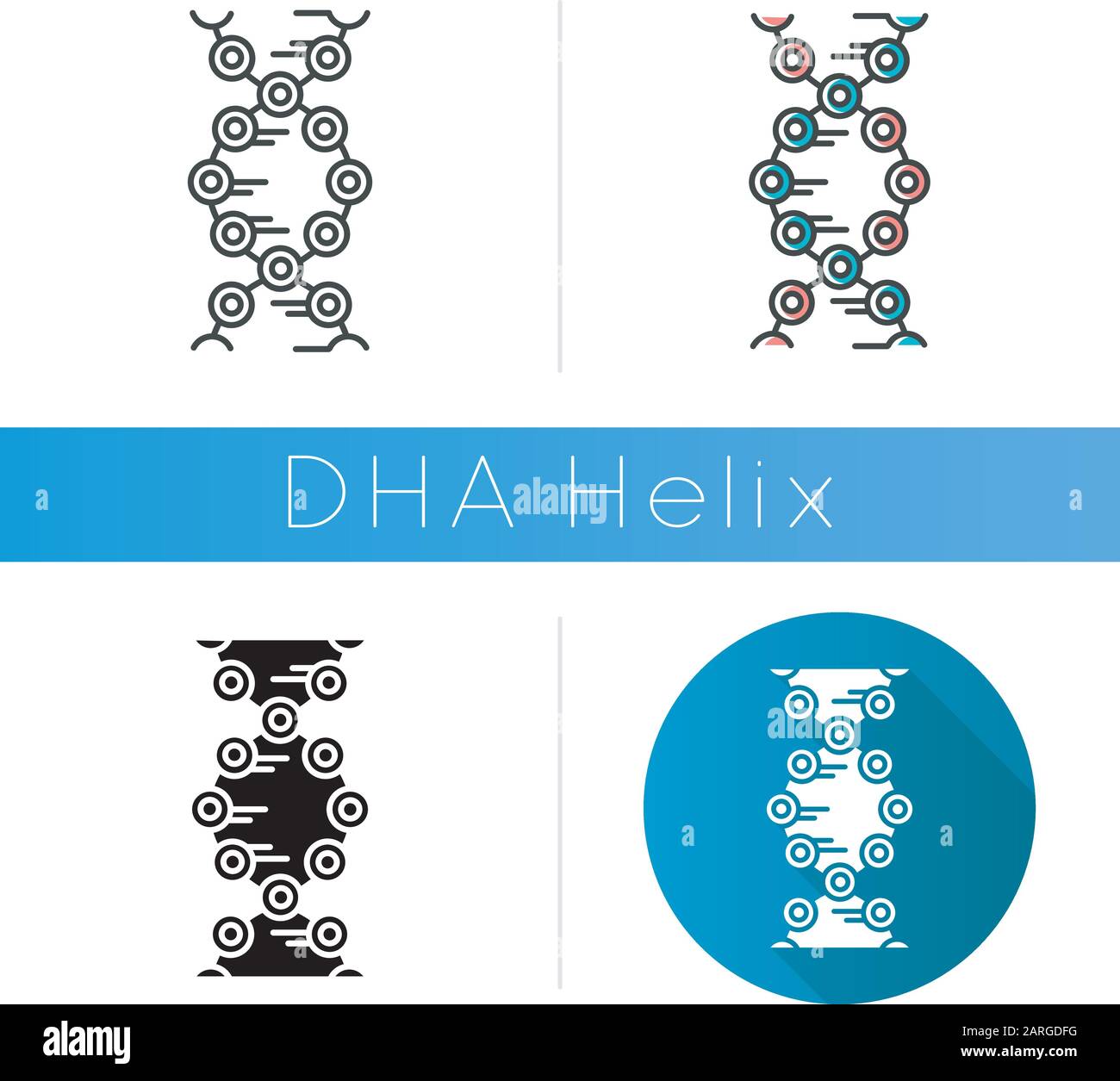DNA strands icon. Connected circles, lines. Deoxyribonucleic, nucleic ...