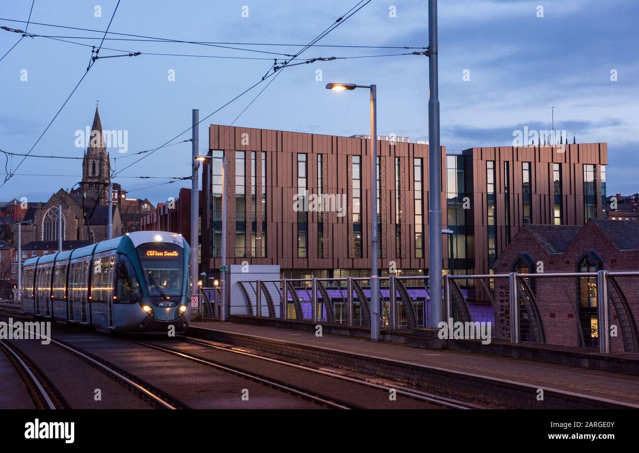 Sunrise over the new Nottingham College City Hub on the South Side of ...