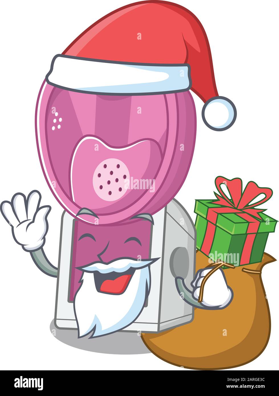 Santa steam inhaler Cartoon character design having box of gift Stock ...