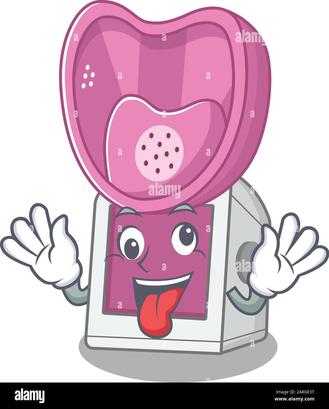 Steam inhaler Cartoon character style with a crazy face Stock Vector ...