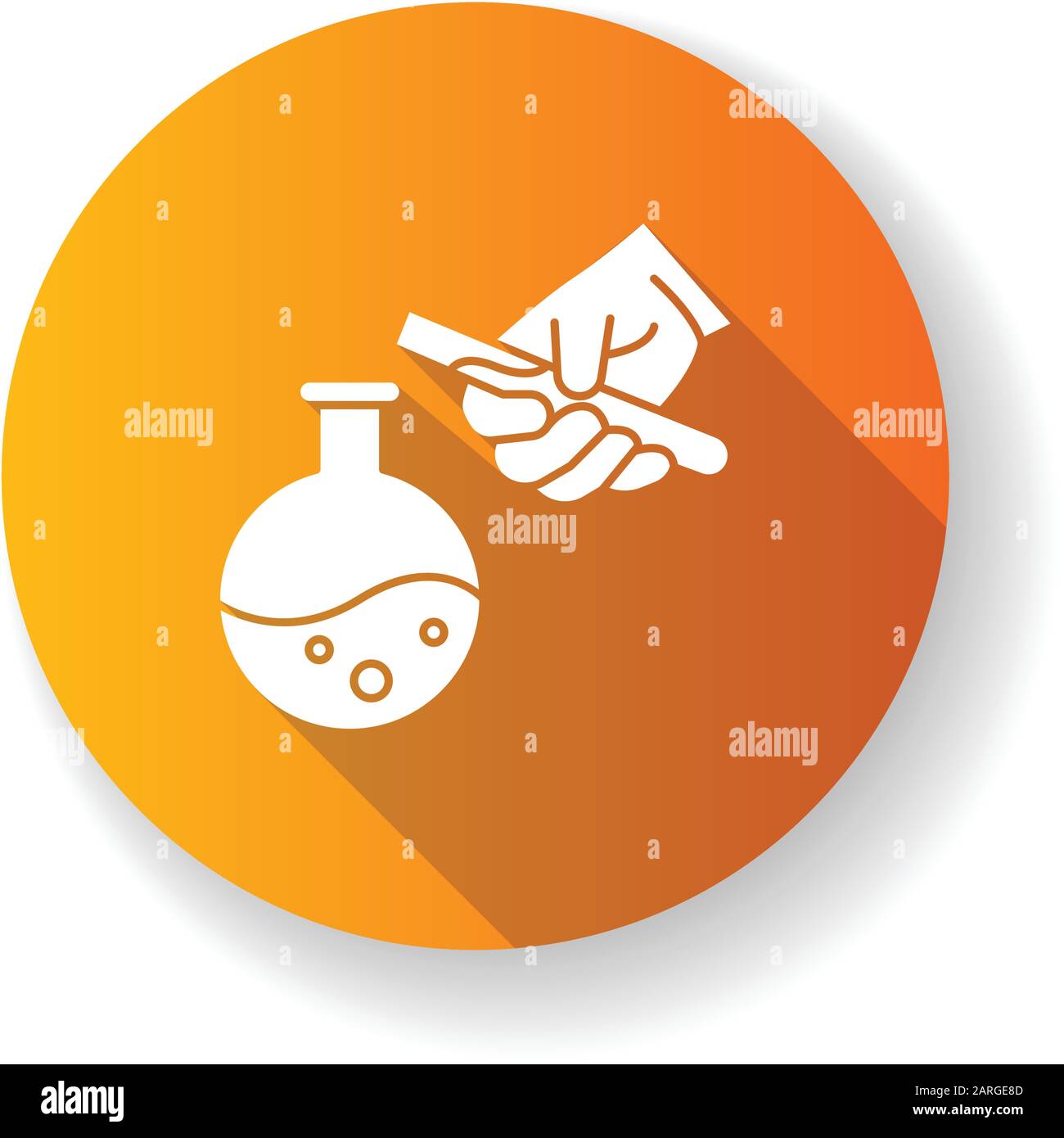 Liquid Flask And Test Tube Yellow Flat Design Long Shadow Glyph Icon