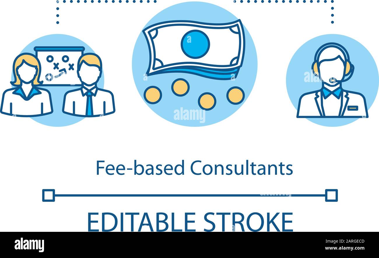 Fee based consultants concept icon. Financial consultation service ...