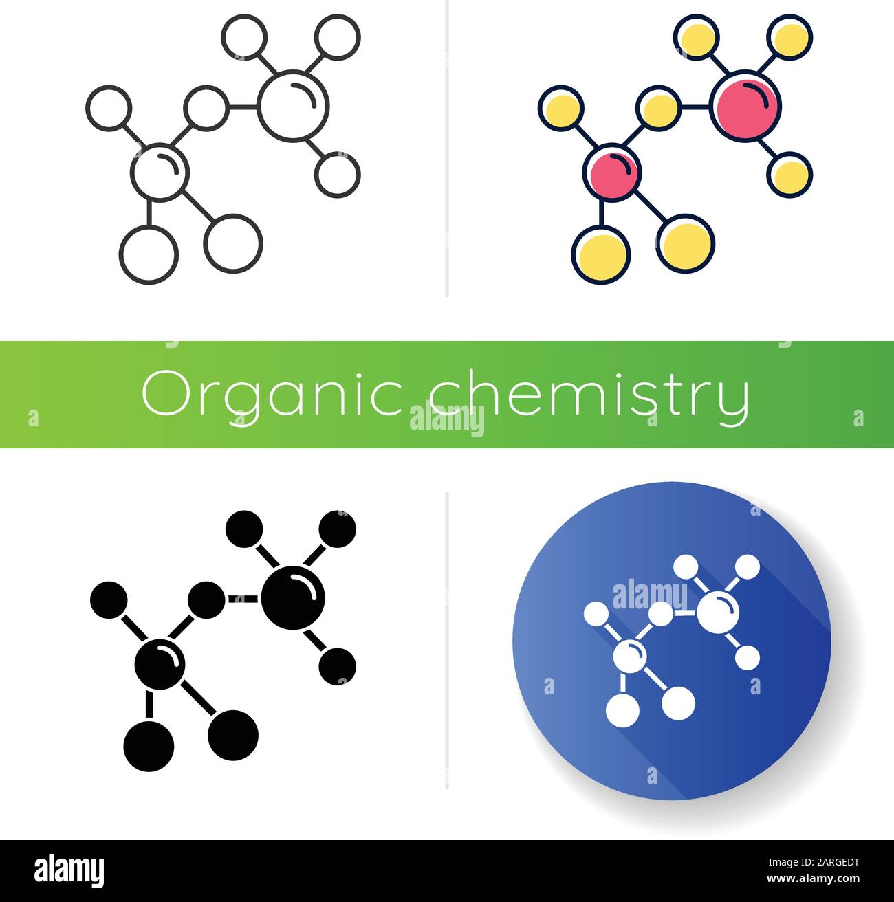Atom modeling icon. Multicolored crystal structure. Molecular ball and ...
