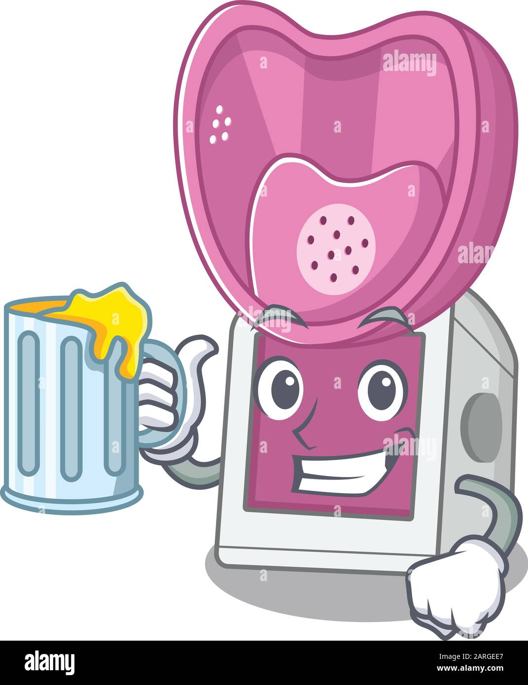 Happy steam inhaler mascot design with a big glass Stock Vector Image ...