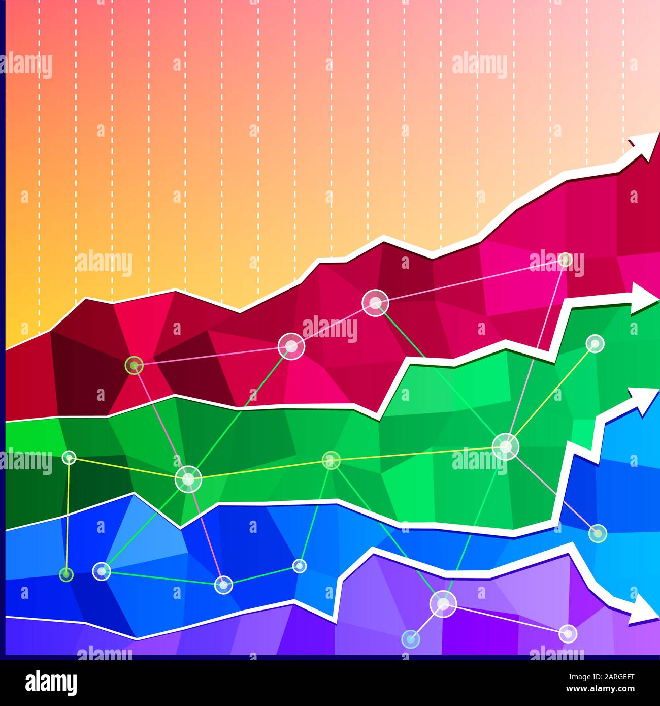 Business charts, graphics, diagrams from polygon with arrows and circle ...