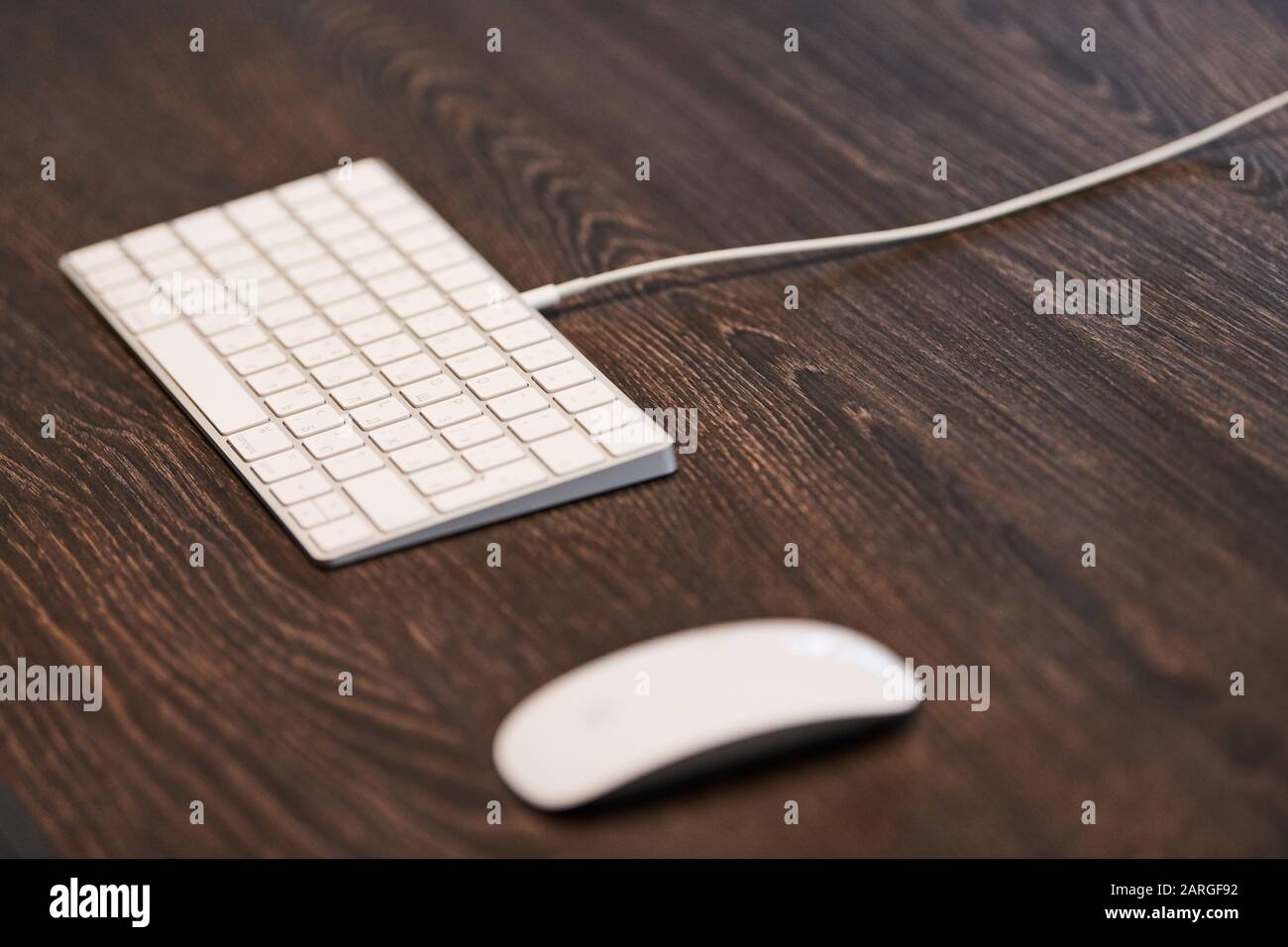 Keyboard and mouse on office table. Modern minimal workplace for study ...