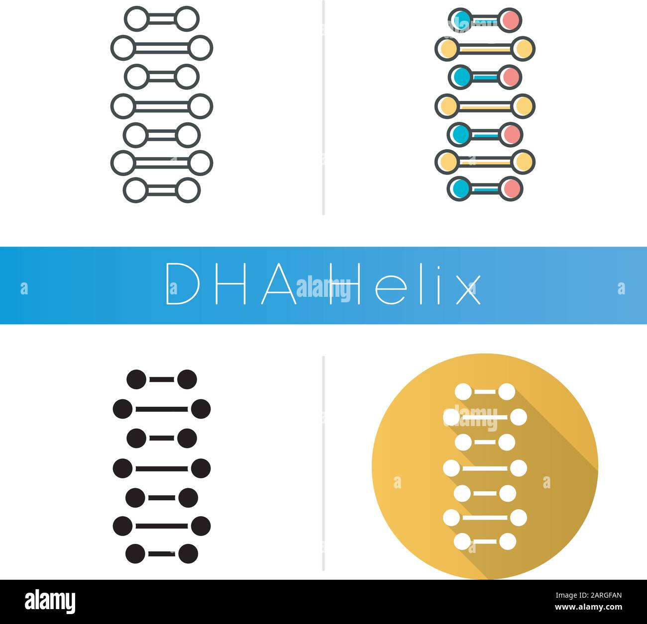 DNA spiral chains icon. Connected dots, lines. Deoxyribonucleic ...