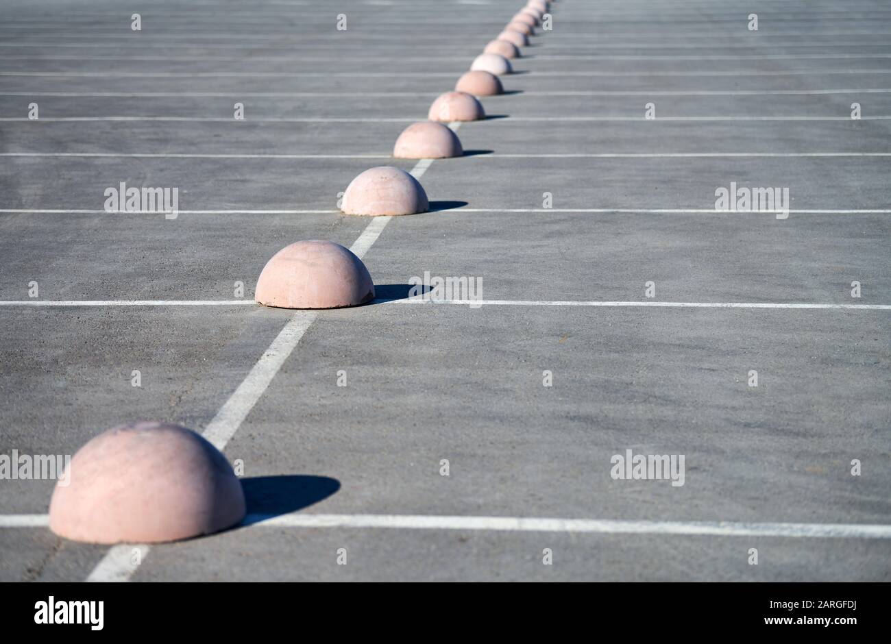 Concrete hemispheres parking limiter. Protection from car parking ...