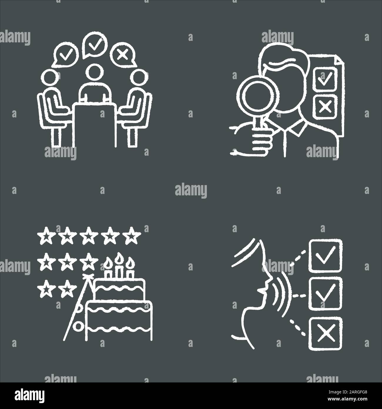 Survey methods chalk icons set. Group administered questionnaire. High ... Survey methods chalk icons set. Group administered questionnaire. High ...