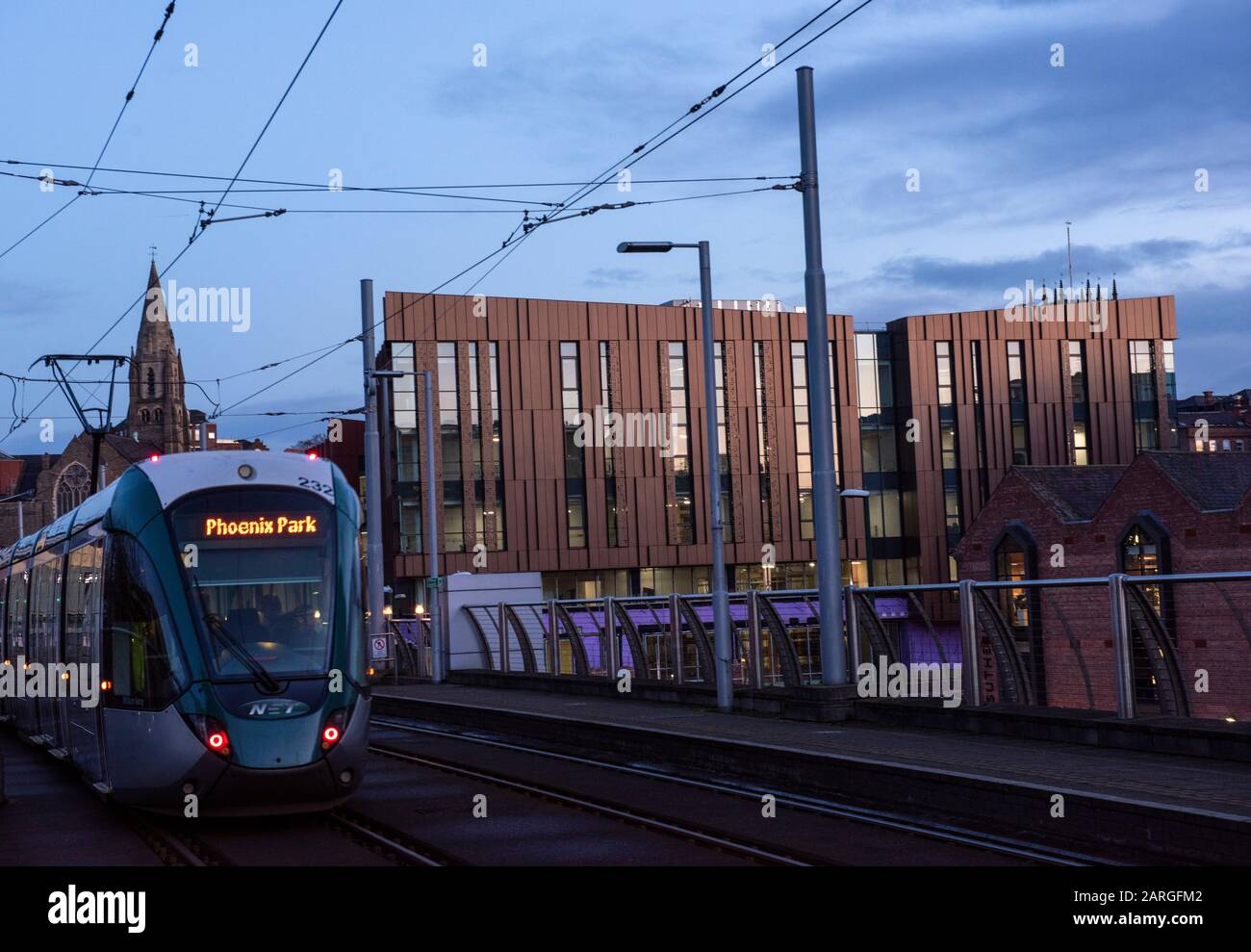 Sunrise over the new Nottingham College City Hub on the South Side of ...