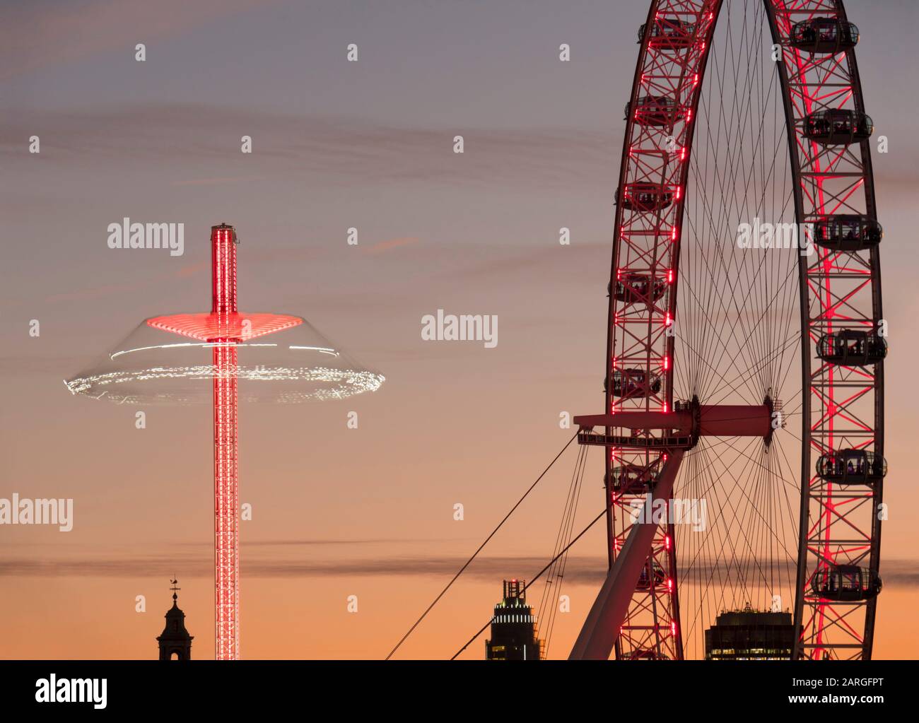 Millennium Wheel (London Eye) and Starflyer, South Bank, London ...