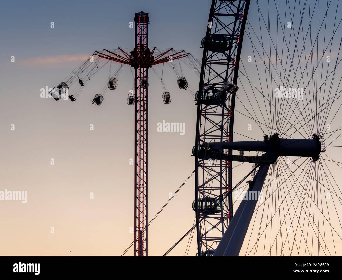 Millennium Wheel (London Eye) and Starflyer, South Bank, London ...