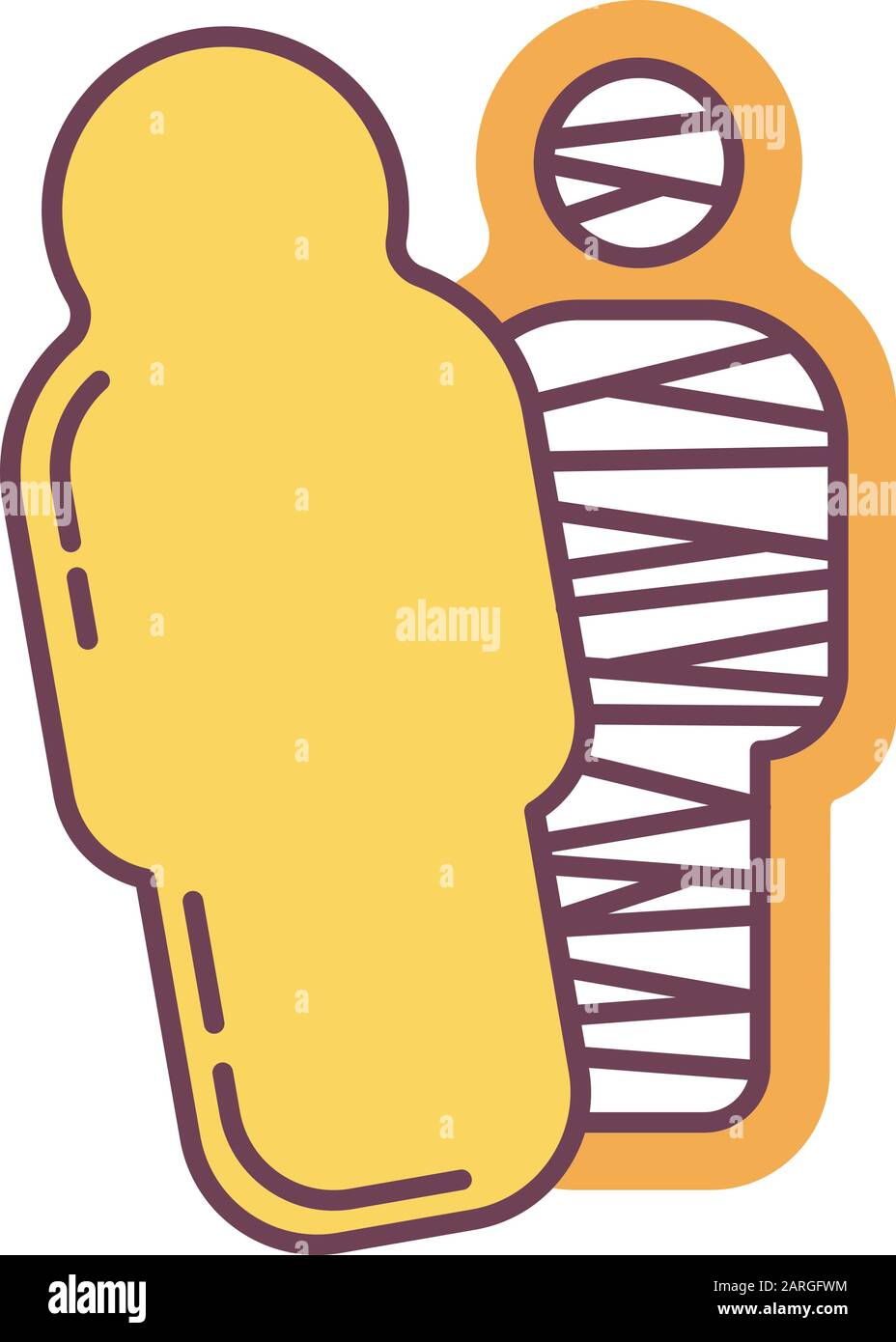 Mummy color icon. Pharaoh in sarcophagus. Dead body in coffin. Bandaged ...