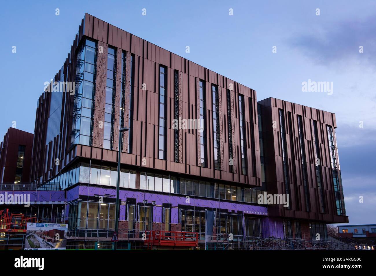 Sunrise over the new Nottingham College City Hub on the South Side of ...