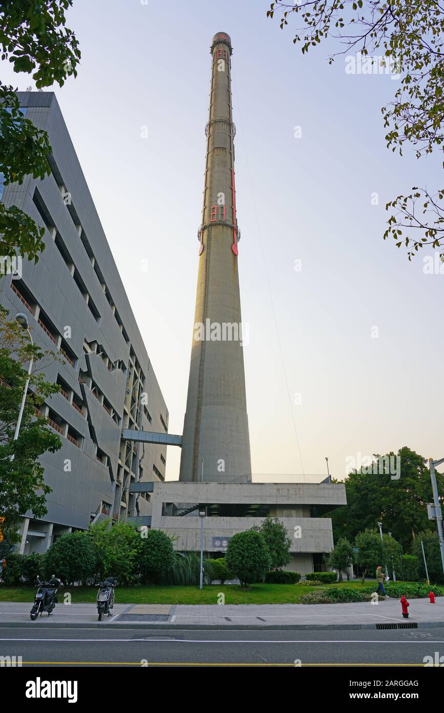 SHANGHAI, CHINA -30 OCT 2019- View of the Power Station of Art, a ...