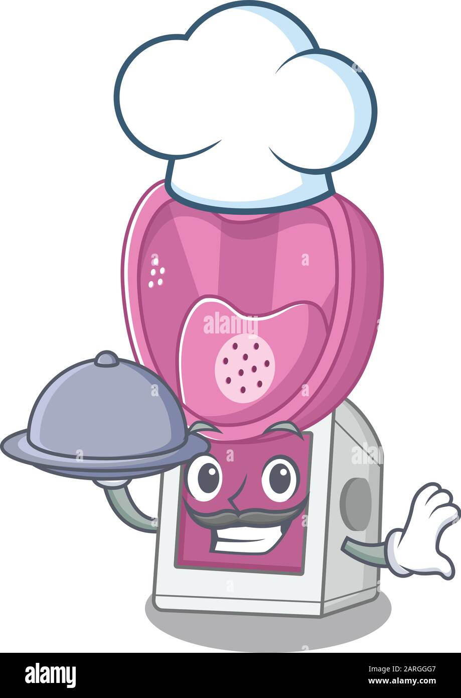 cartoon design of steam inhaler as a Chef having food on tray Stock ...