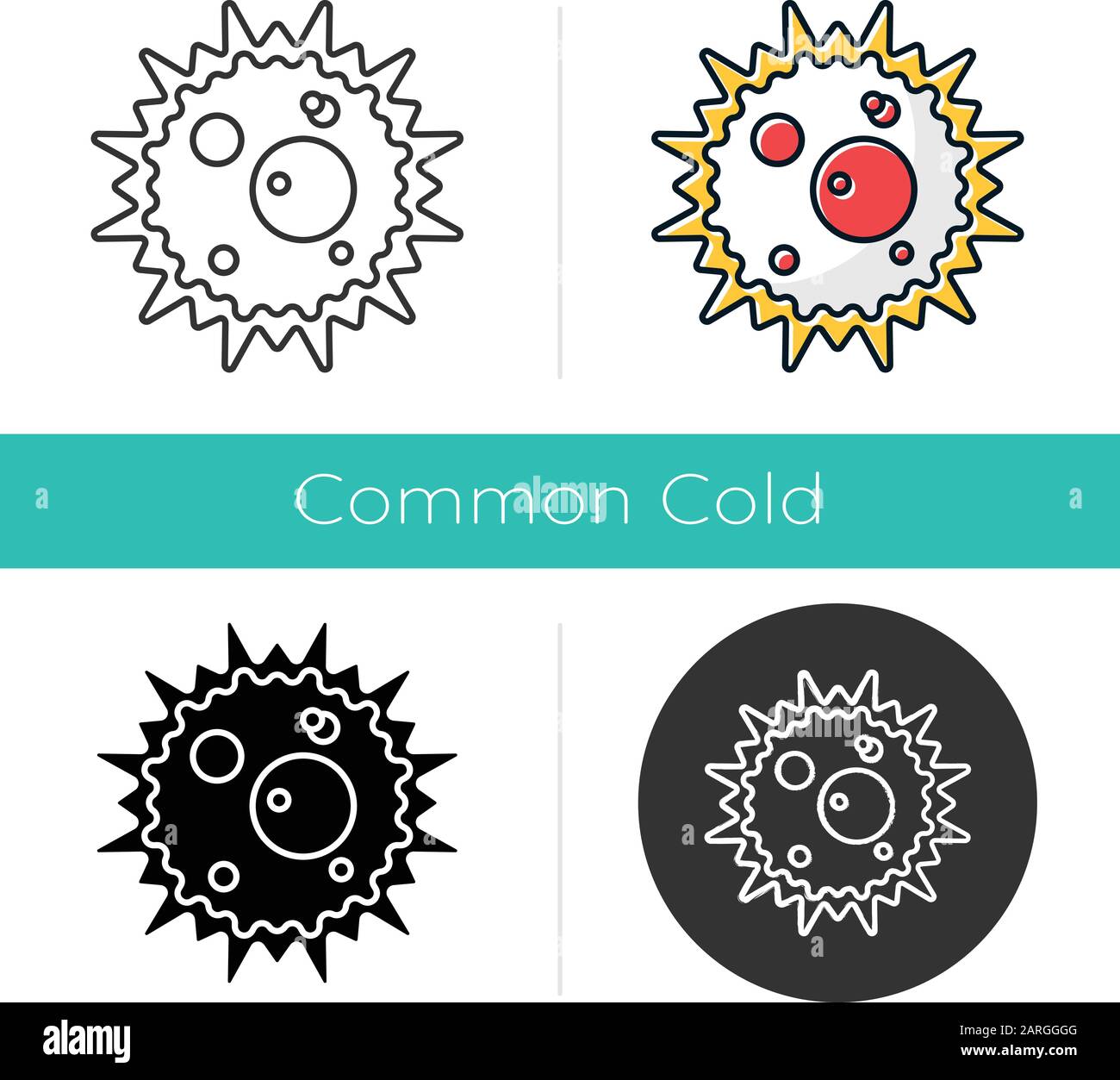 Virus infection icon. Influenza microbe. Flu germs. Microbiology ...