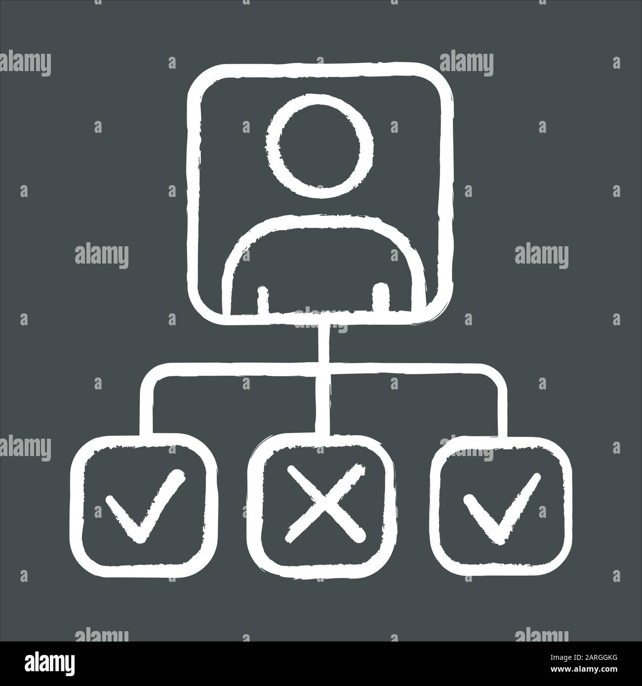 Personal profile chalk icon. Survey results. Data collection, info ...