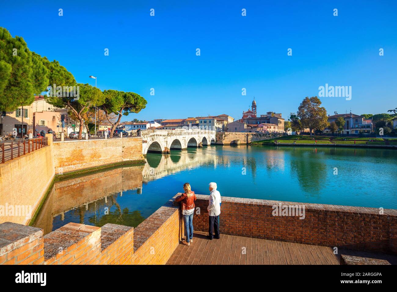 The Bridge of Tiberius, Rimini, Emilia Romagna, Italy, Europe Stock ...