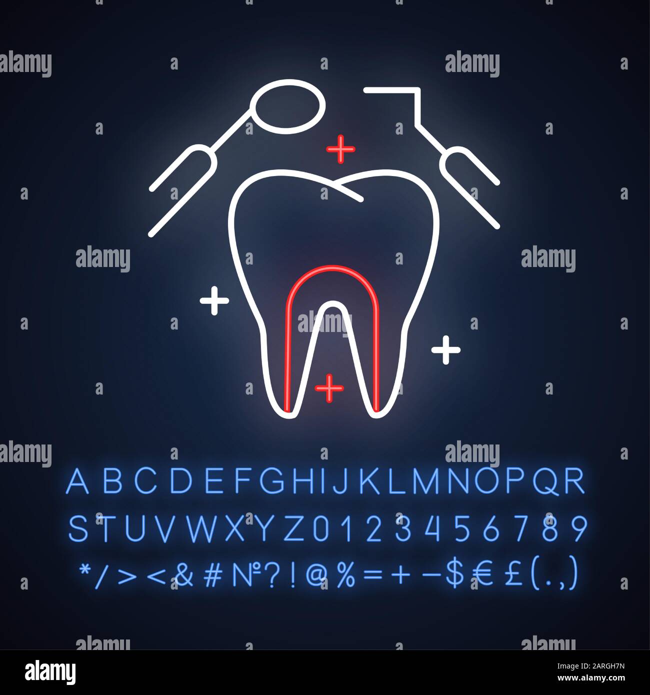 Dental care neon sign Stock Vector Images - Alamy