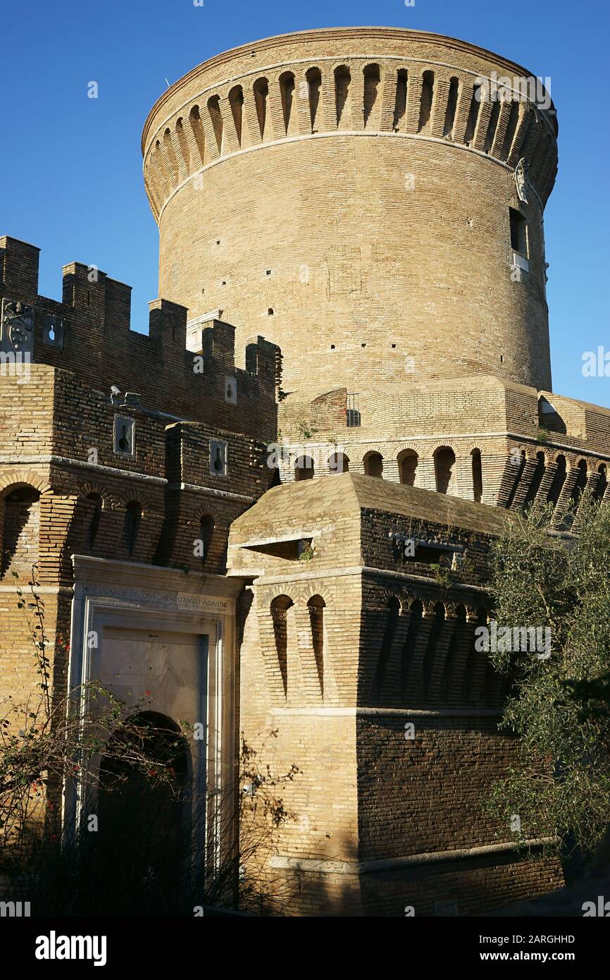 The beautiful castle of Julius II in Ostia Antica village, Rome, Italy ...